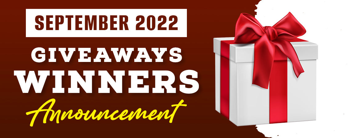 September 2022 Giveaway Winners 2022
