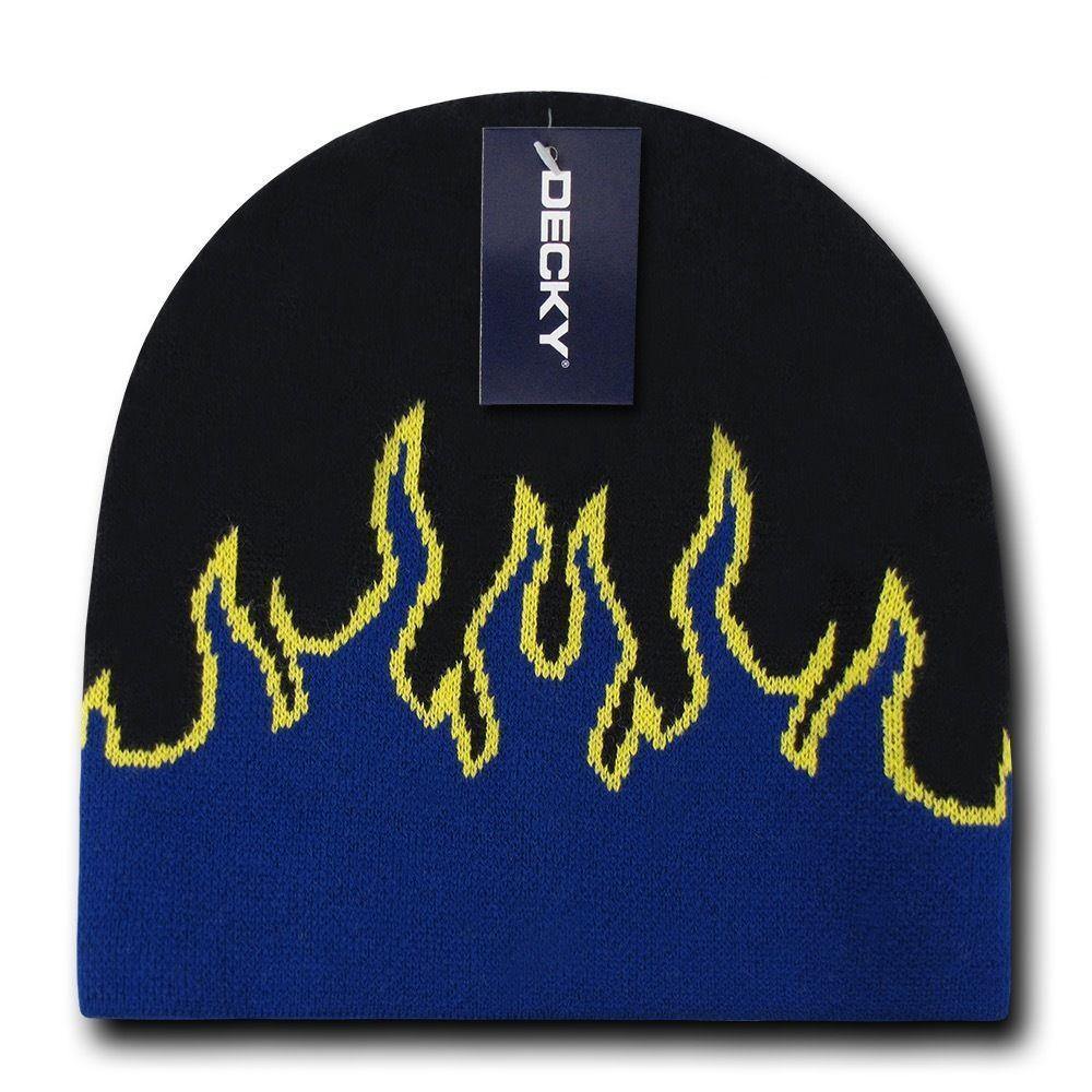 1 Dozen Boys Girls Kids Youth Decky Fire Flame Beanies Caps Hats Whole