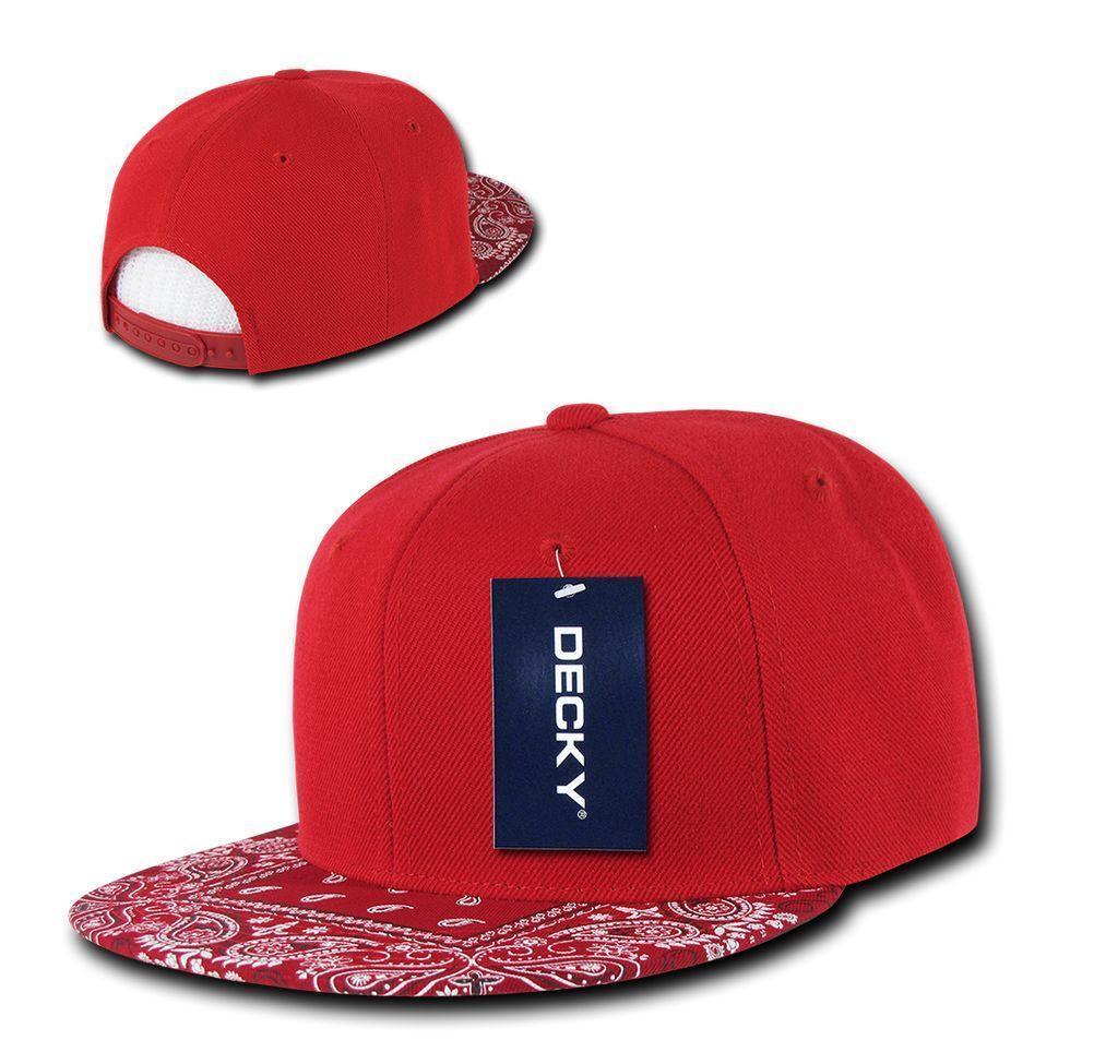 1 Dozen Decky Bandana Snapback Two Tone 6 Panel Flat Bill Hats Caps Wh