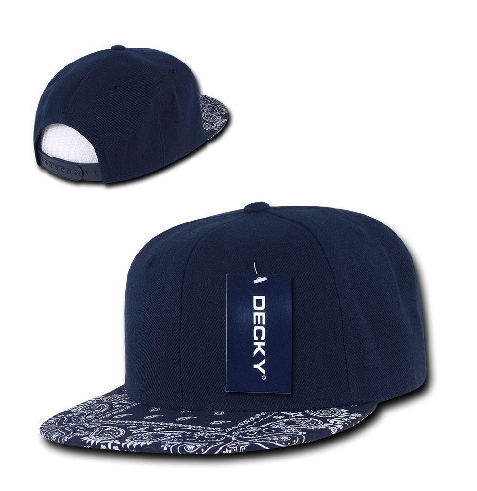 1 Dozen Decky Bandana Snapback Two Tone 6 Panel Flat Bill Hats Caps Wh