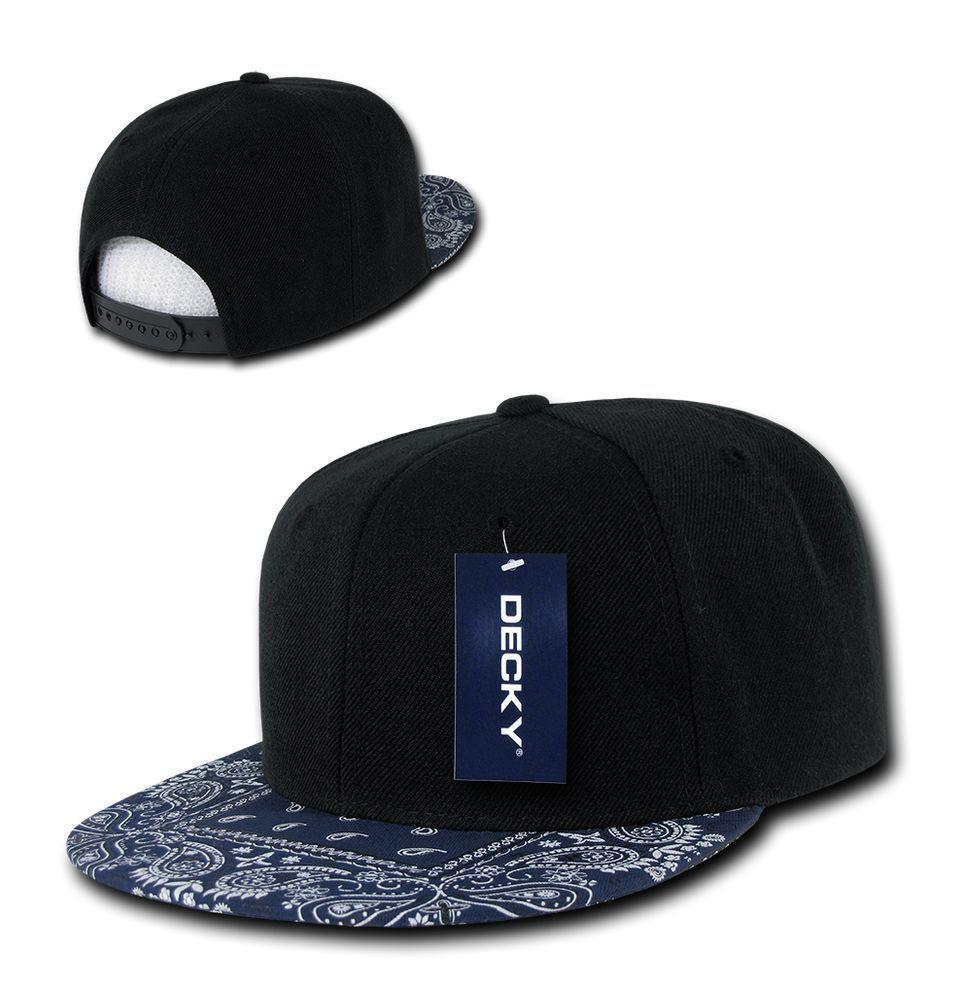 1 Dozen Decky Bandana Snapback Two Tone 6 Panel Flat Bill Hats Caps Wh
