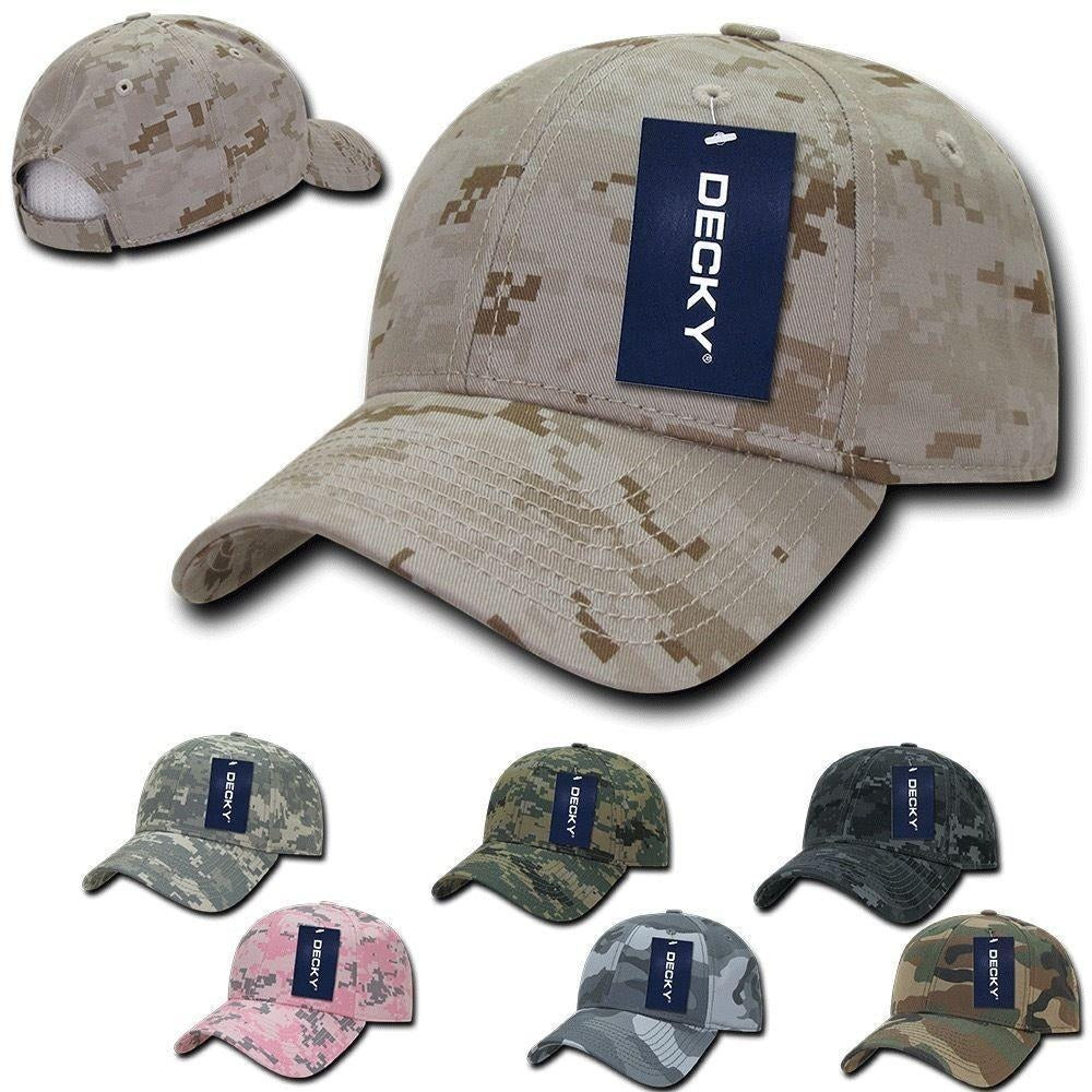 1 Dozen Decky Structured Camouflage Low Crown Dad Caps Hats Cap Hat Wh