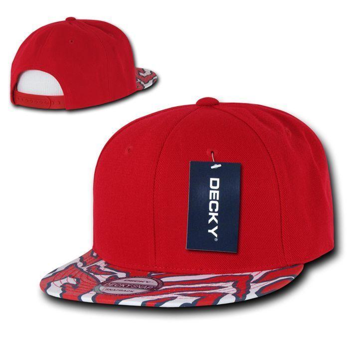 1 Dozen Decky Ziger Zebra Animal Two Tone Print Flat Bill Hats Caps Ba