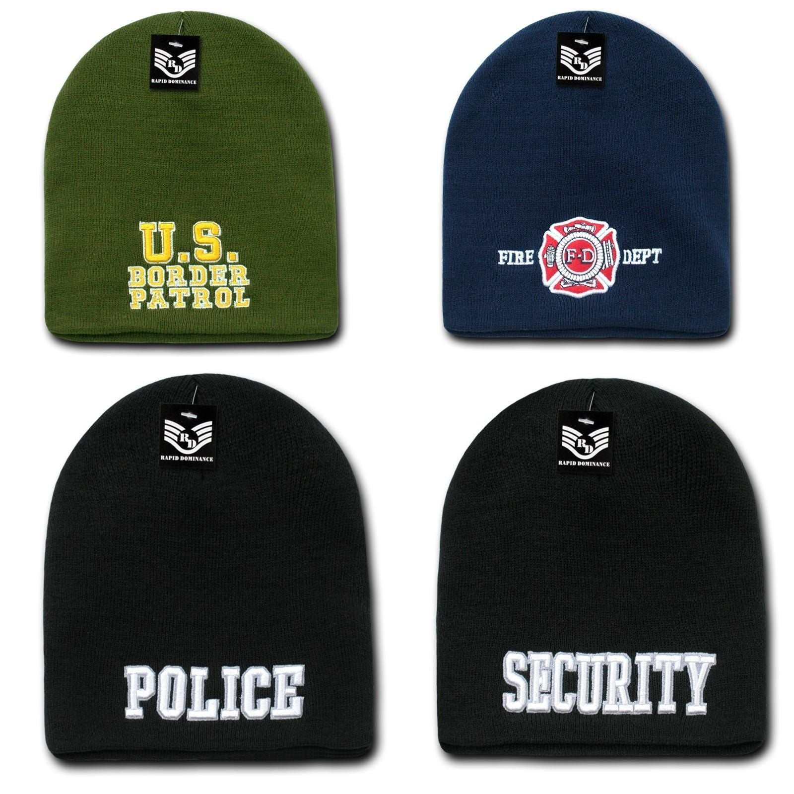 1 Dozen Law Enforcement Short Beanies Knit Caps Hats Wholesale Lots