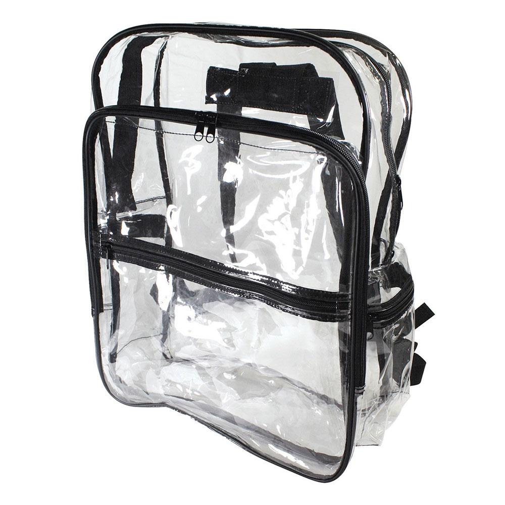 Clear Transparent School Book Bag Security Safety Backpack Shoulder Tr