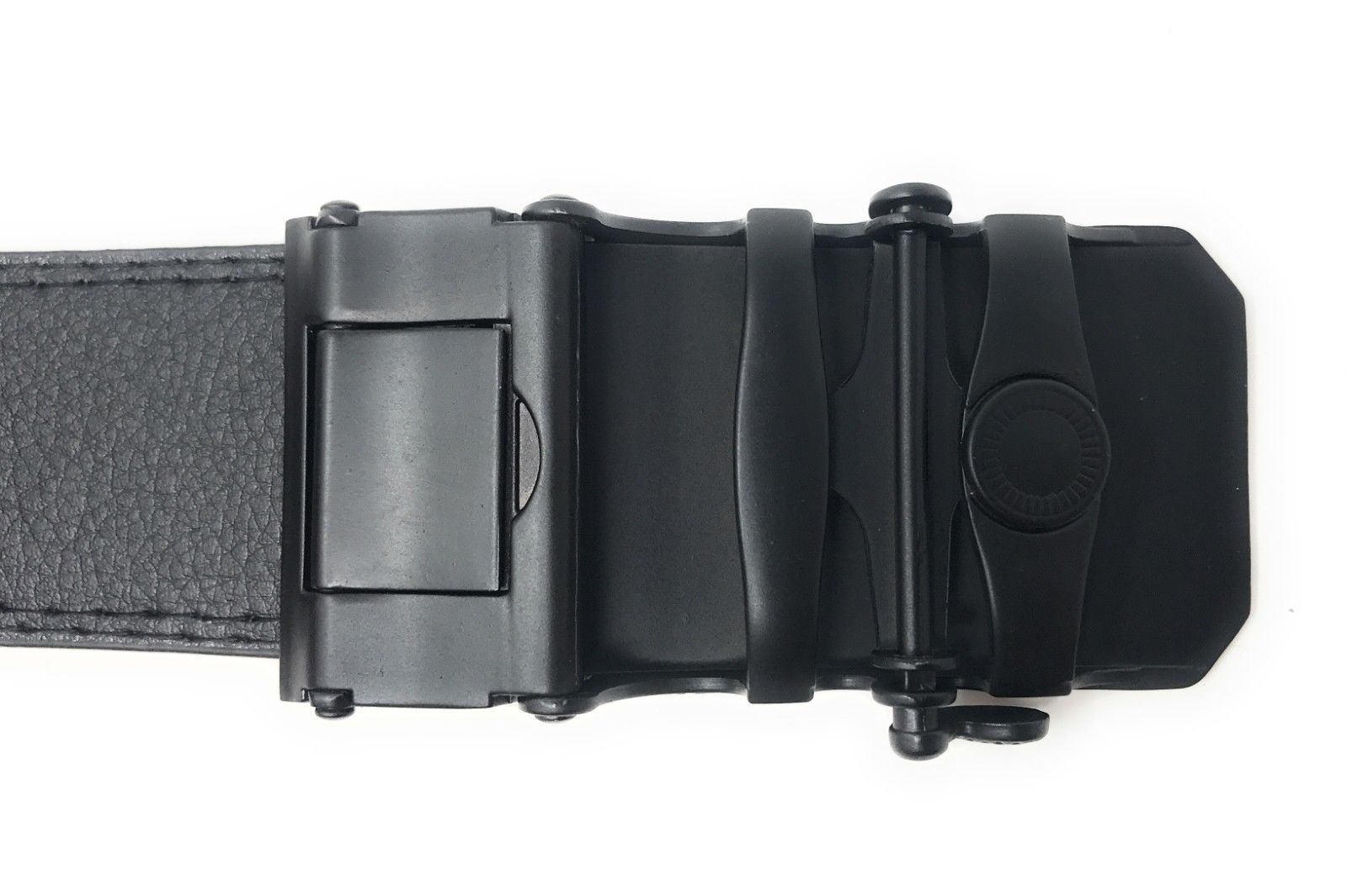 Leather Mens Ratchet Belt Sliding Adjustable Automatic Buckle Cut to S