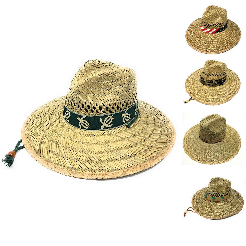 Stylish Straw Hats Caps Lifeguard Sombrero Postal Sun Beach Wide Brim