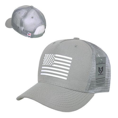 Rapid Dominance USA American Rubber Flag Acrylic 5 Panel Trucker Dad C