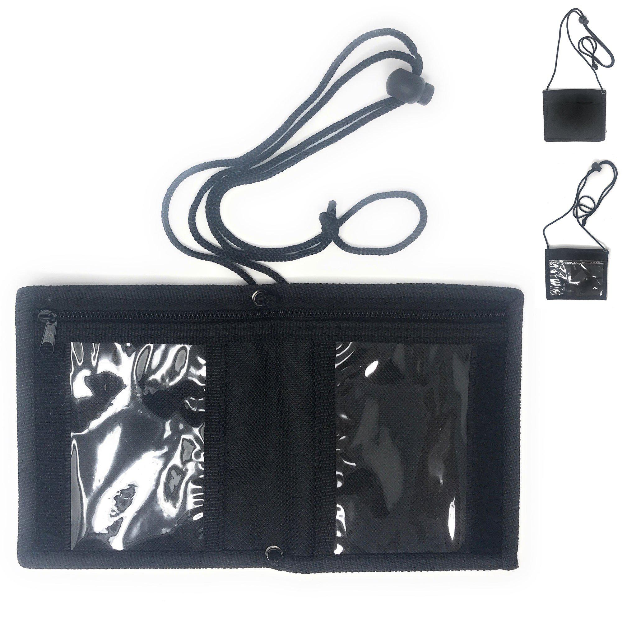 5 Lot Bi-Fold Neck Wallet Conference Badges ID Card Holder Trade Show
