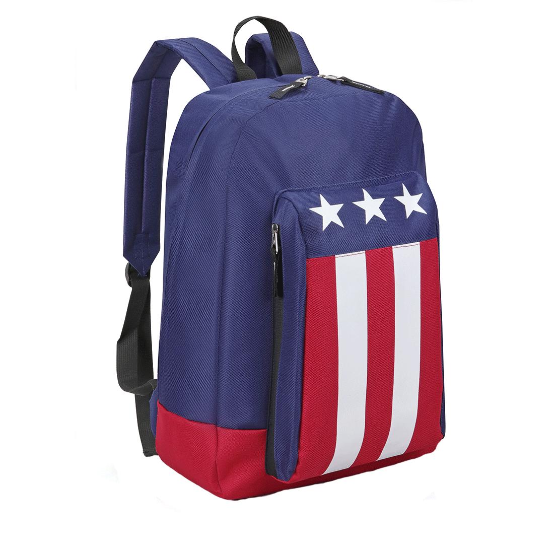 USA Flag Patriotic Backpack Book Bag School Travel Carry-On Adjustable