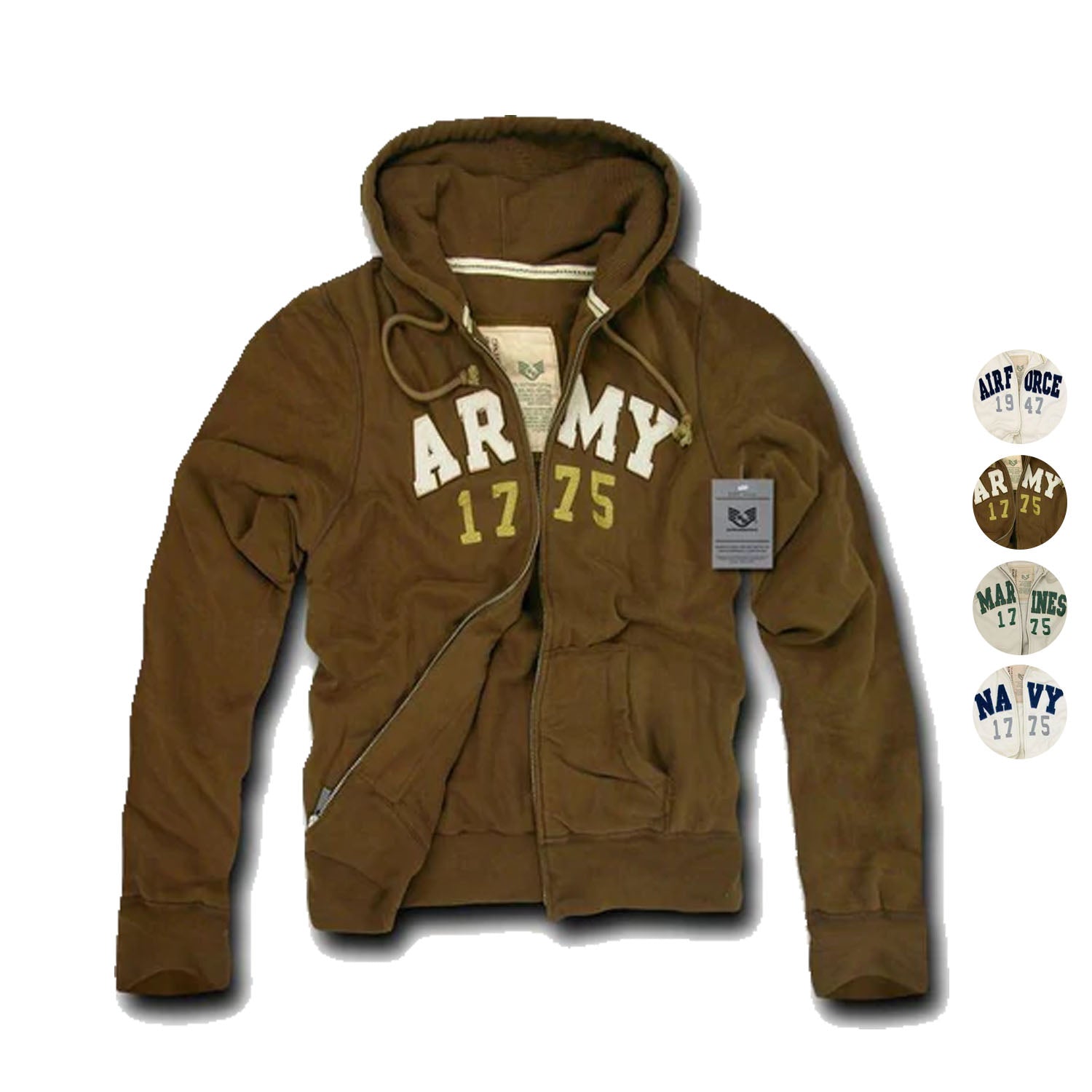 US Military Navy Air Force Army Marines Waffle Lined Fleece Hoodie Swe