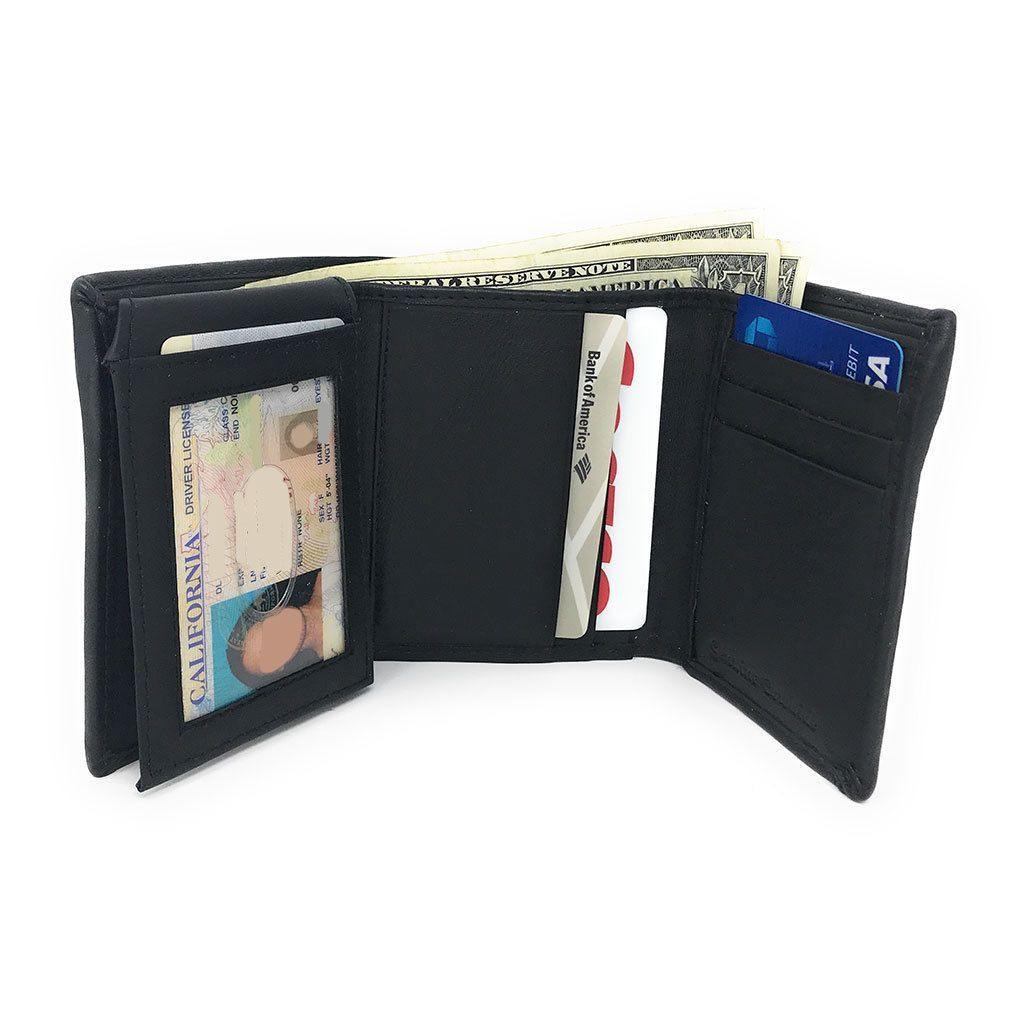 Casaba Genuine Leather Trifold Wallets Easy Flip Up Id Card Windows Me