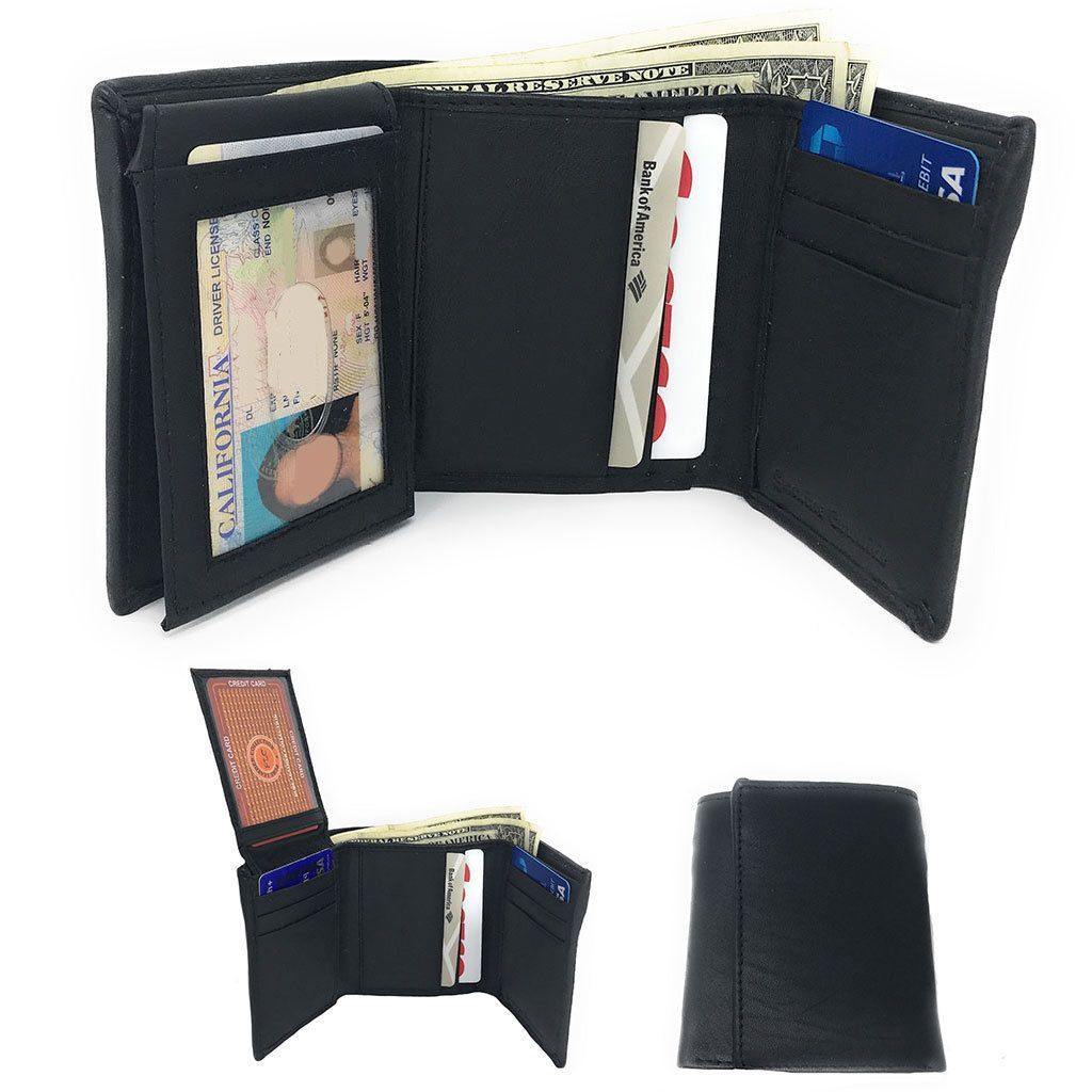 Casaba Genuine Leather Trifold Wallets Easy Flip Up Id Card Windows Me