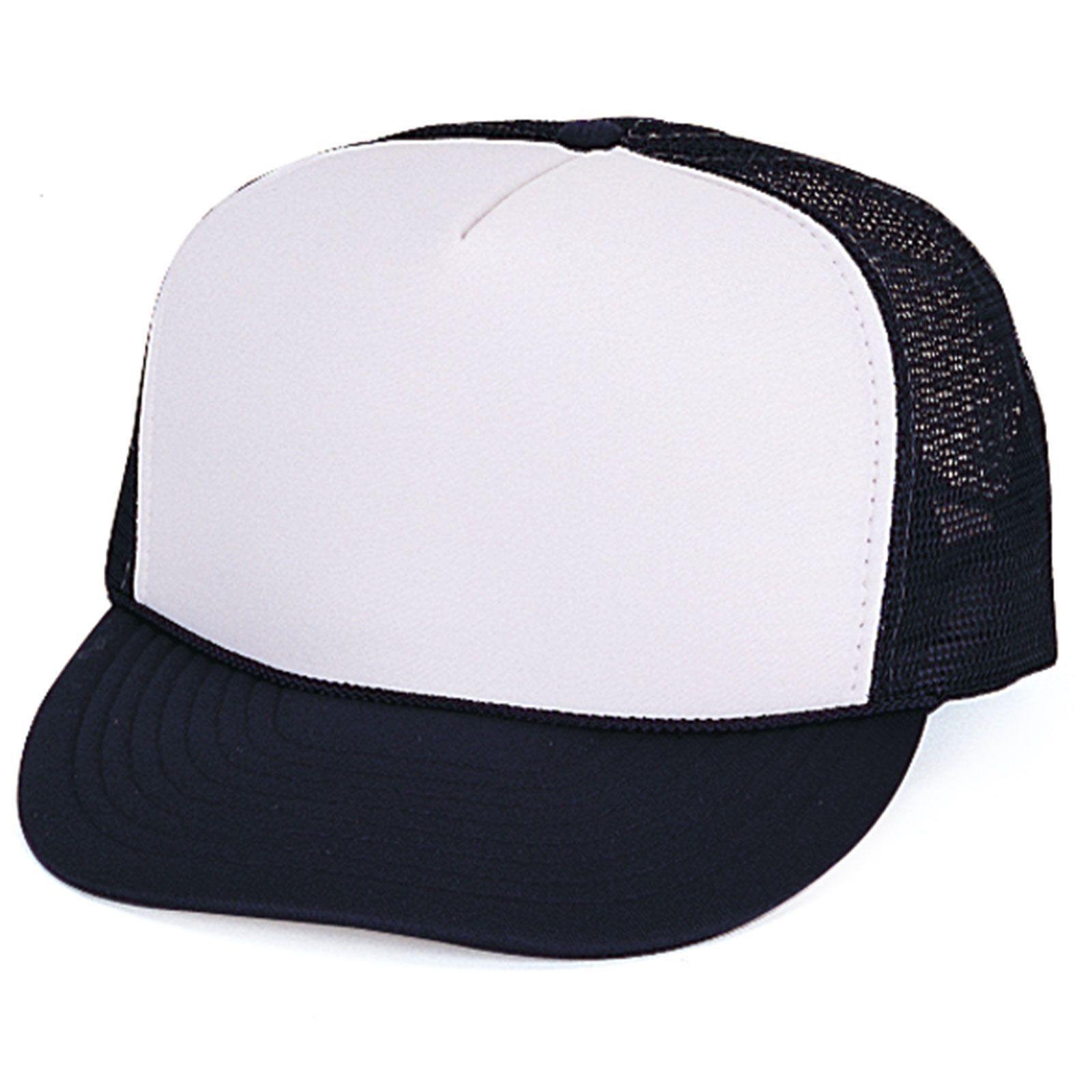 Classic Trucker Baseball Hats Caps Foam Mesh Blank Solid Two Tone Snap