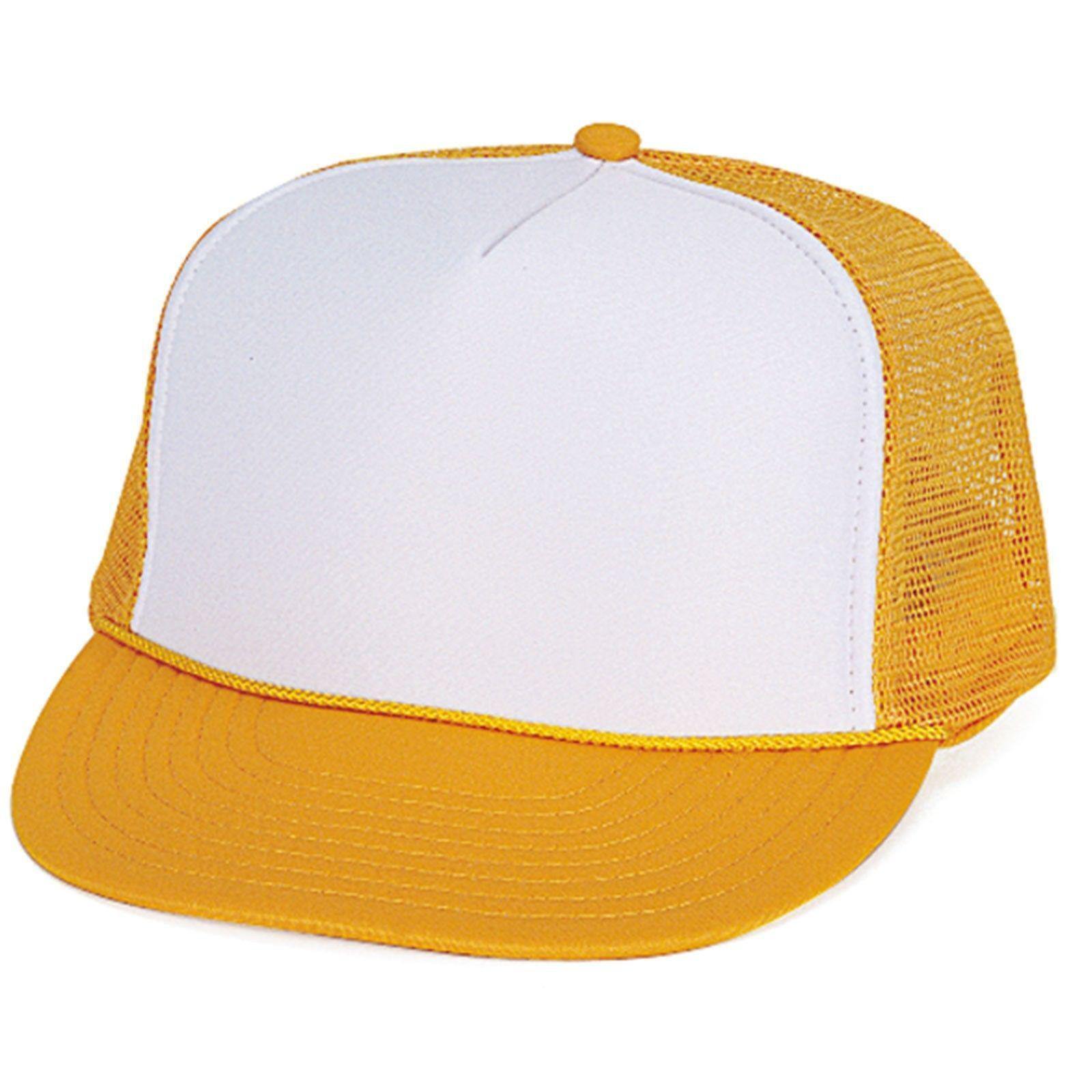 Classic Trucker Baseball Hats Caps Foam Mesh Blank Solid Two Tone Snap