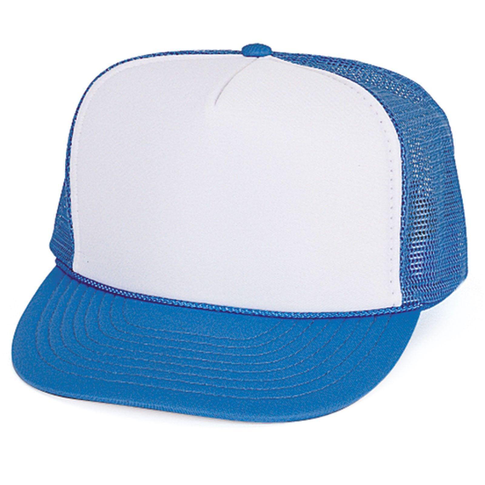 Classic Trucker Baseball Hats Caps Foam Mesh Blank Solid Two Tone Snap