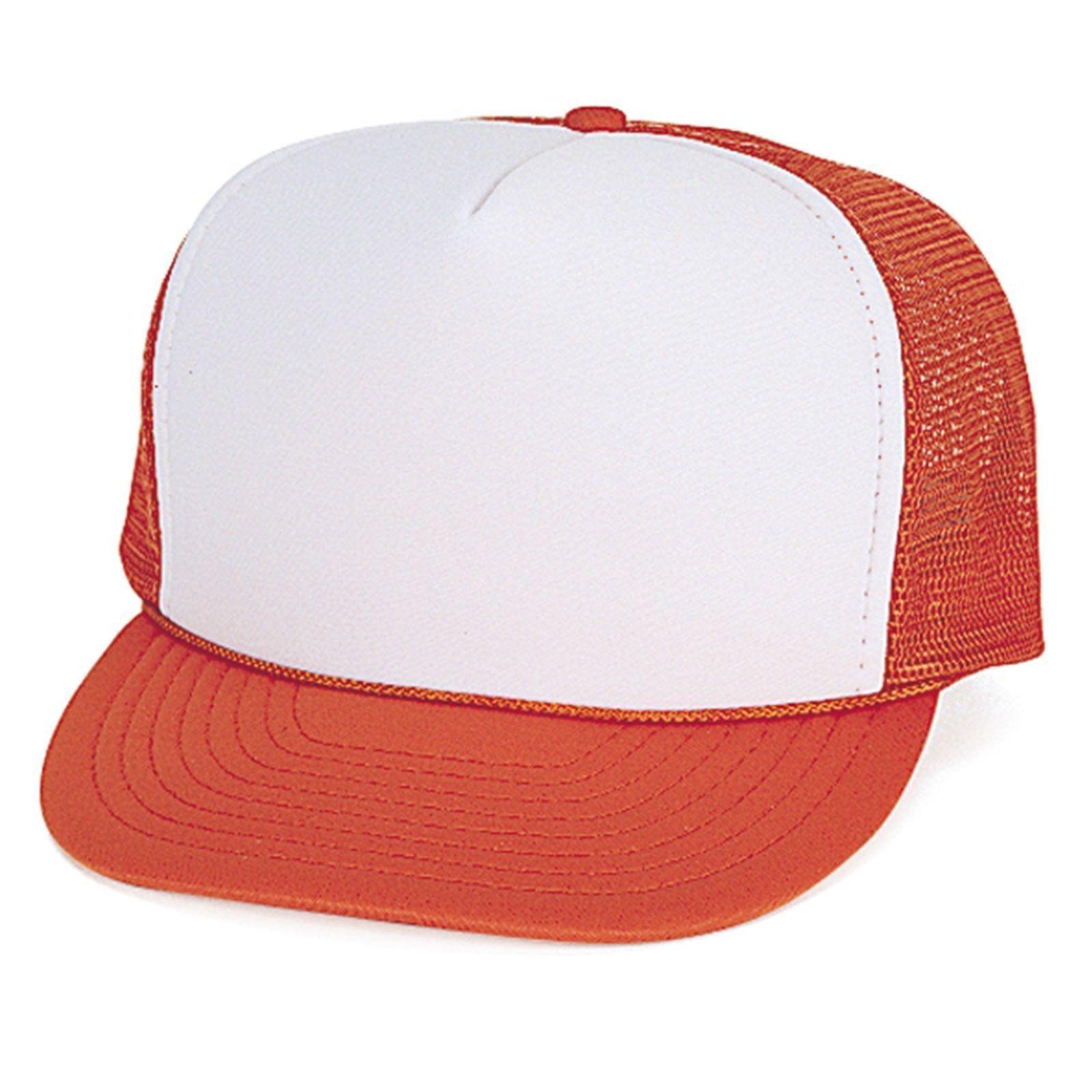 Classic Trucker Baseball Hats Caps Foam Mesh Blank Solid Two Tone Snap