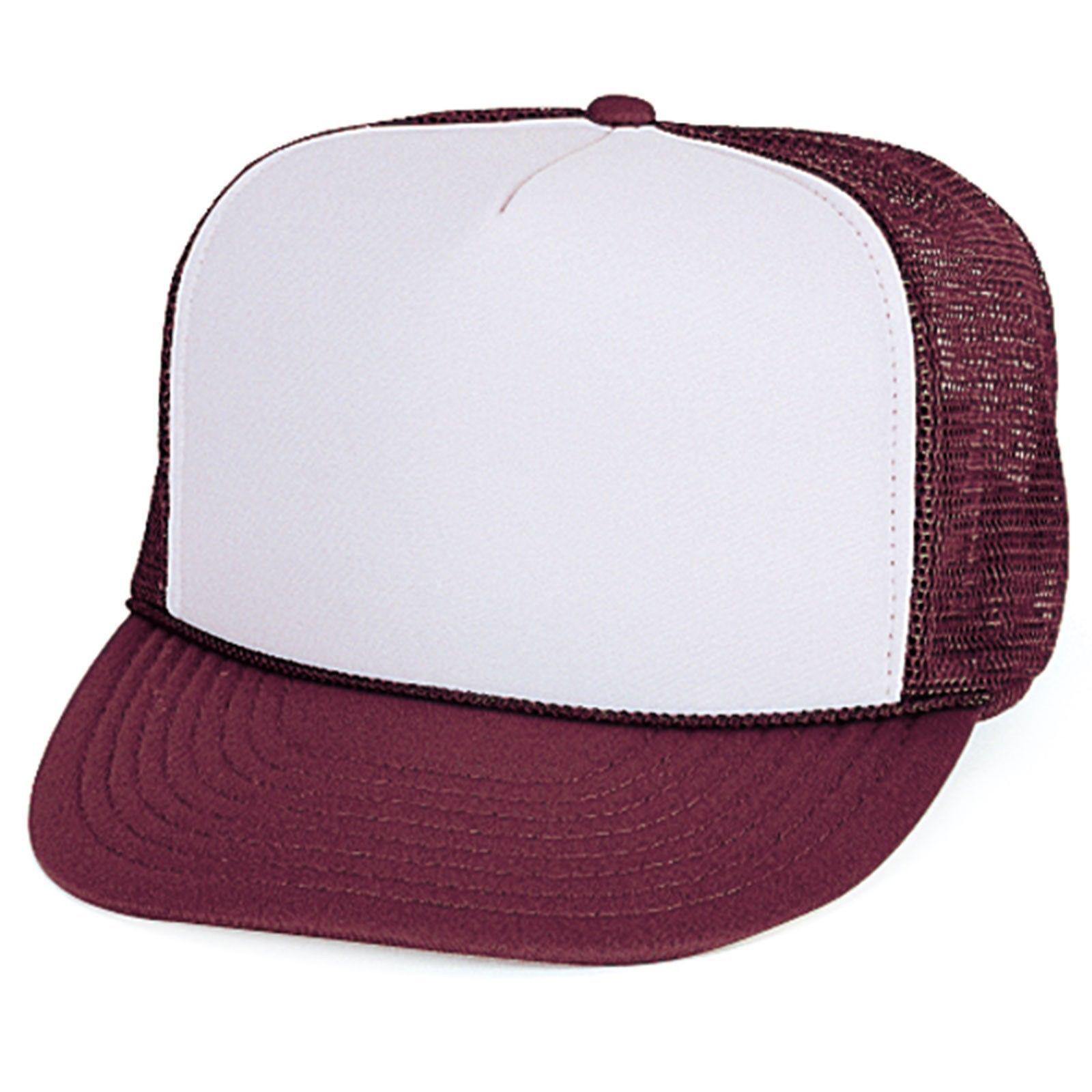Classic Trucker Baseball Hats Caps Foam Mesh Blank Solid Two Tone Snap