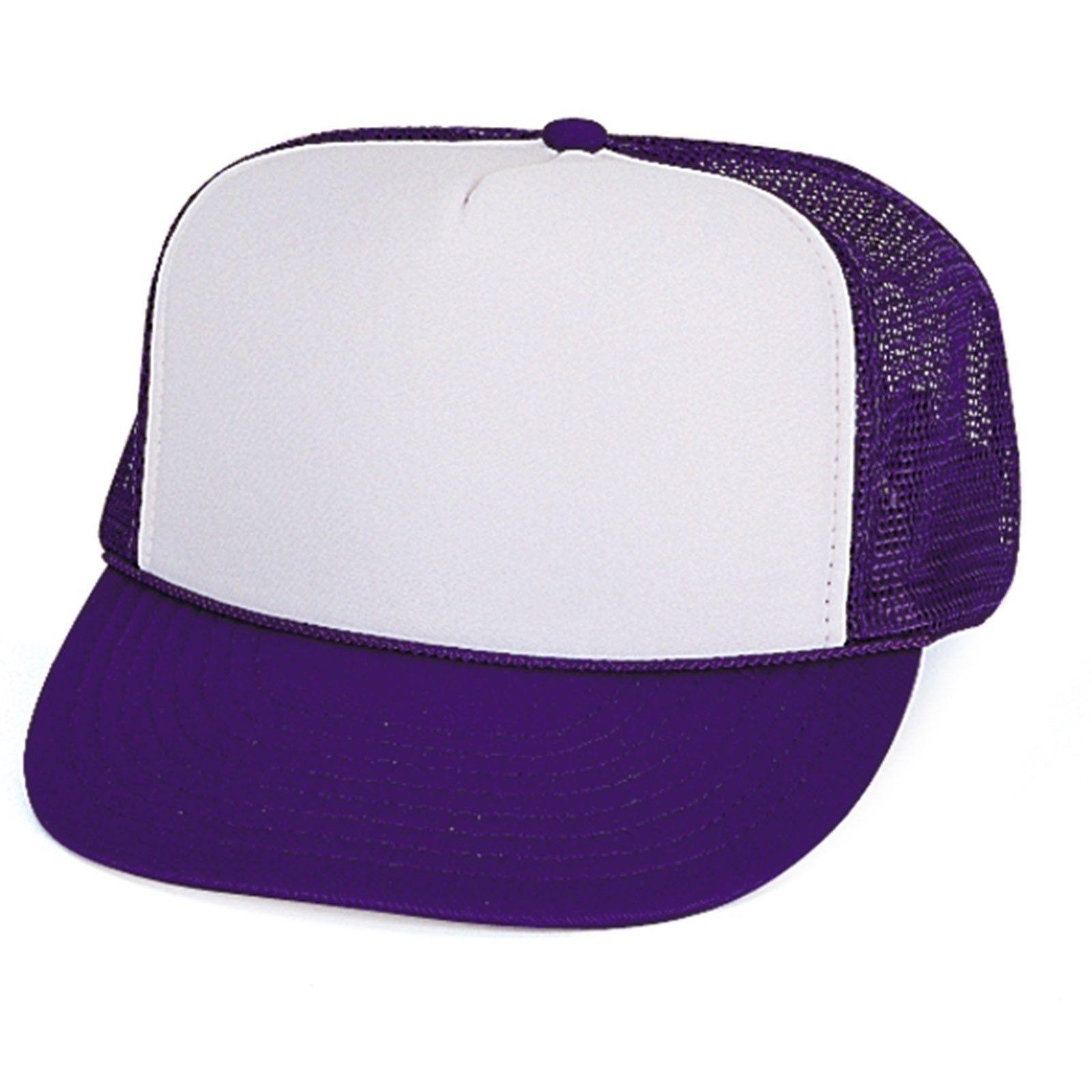 Classic Trucker Baseball Hats Caps Foam Mesh Blank Solid Two Tone Snap