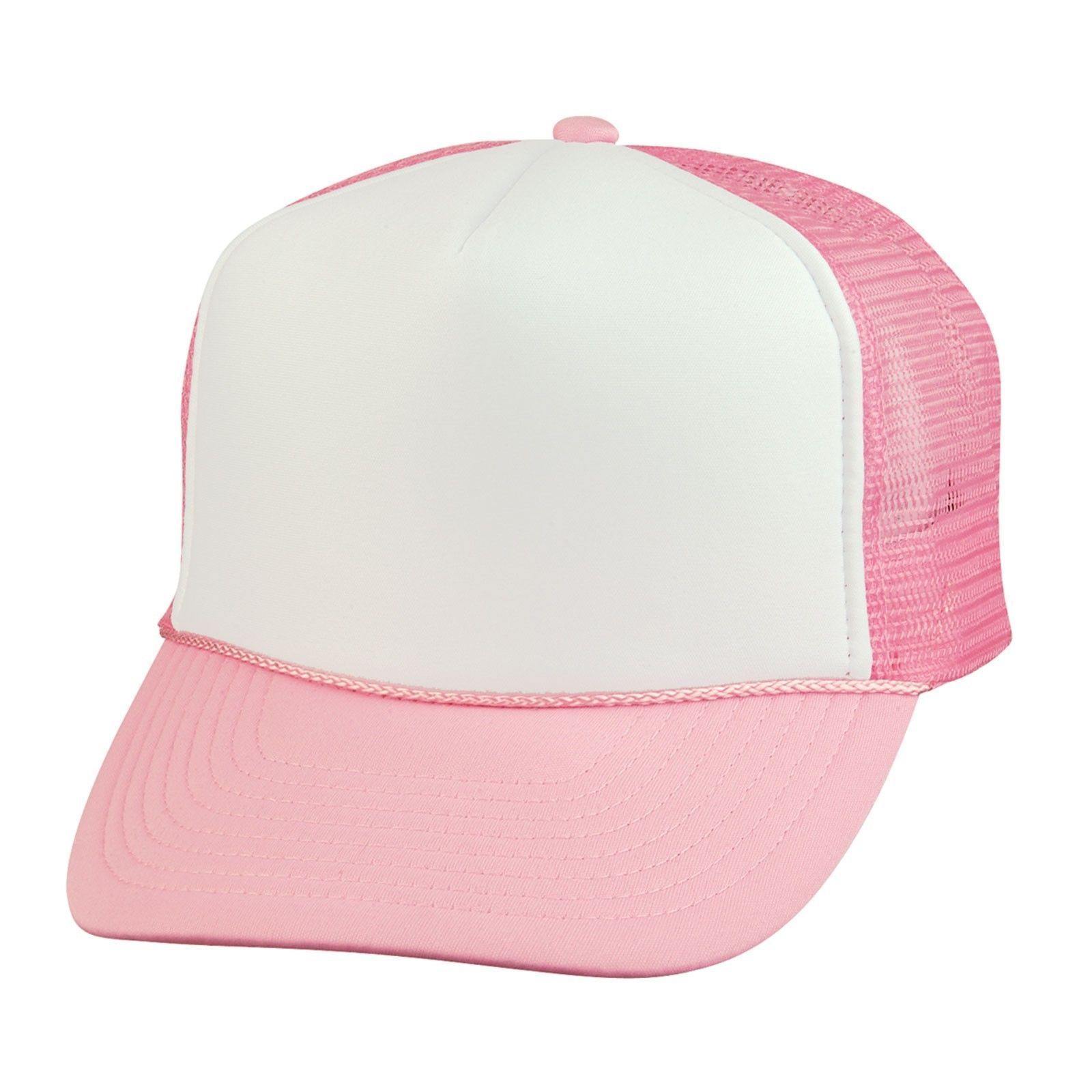 Classic Trucker Baseball Hats Caps Foam Mesh Blank Solid Two Tone Snap