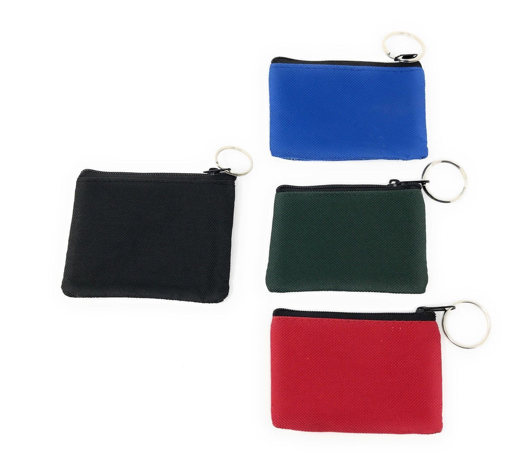 Coin Pouch Wallet Change Holder Purse With Key Chains 4 Colors Id Hold