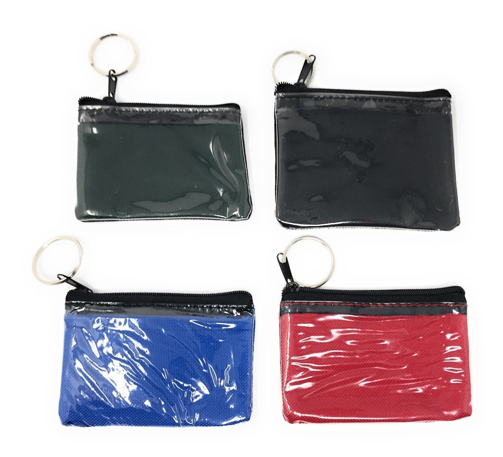 Coin Pouch Wallet Change Holder Purse With Key Chains 4 Colors Id Hold