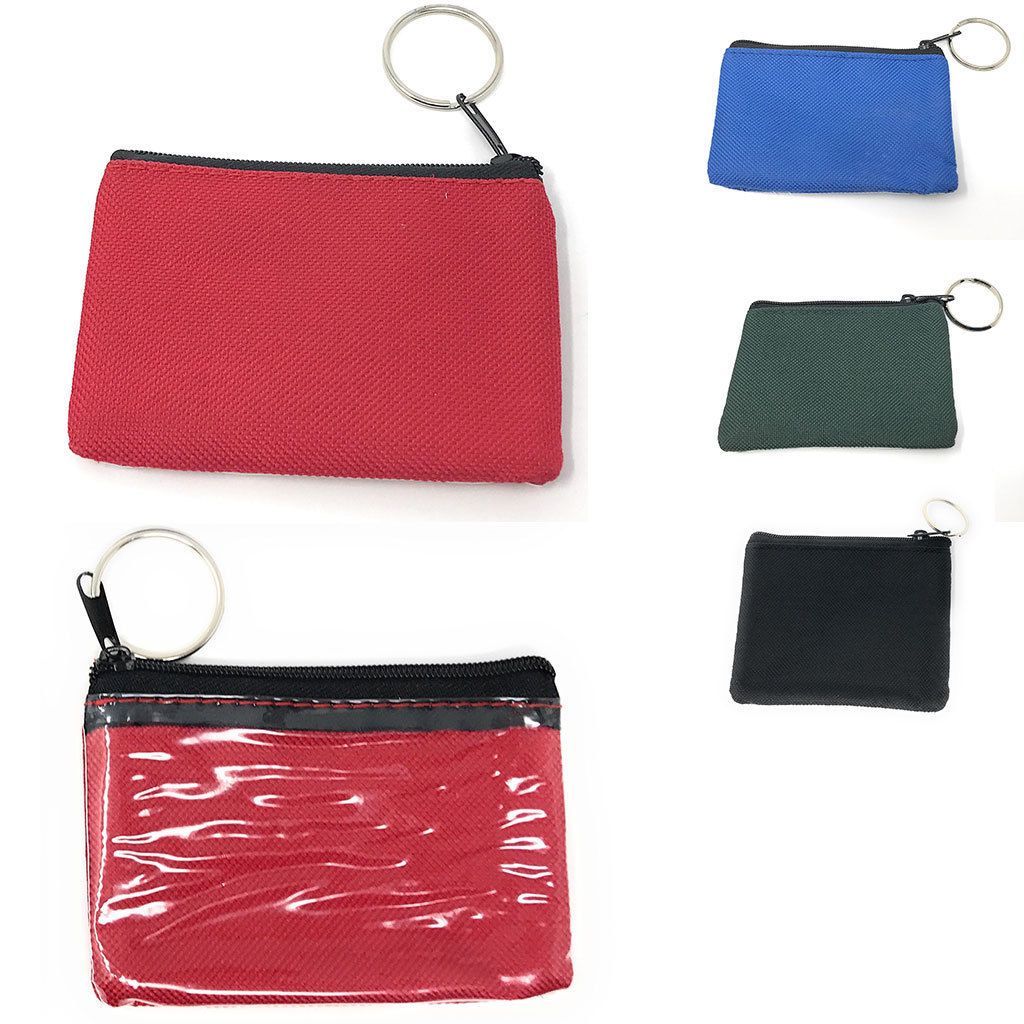 Coin Pouch Wallet Change Holder Purse With Key Chains 4 Colors Id Hold