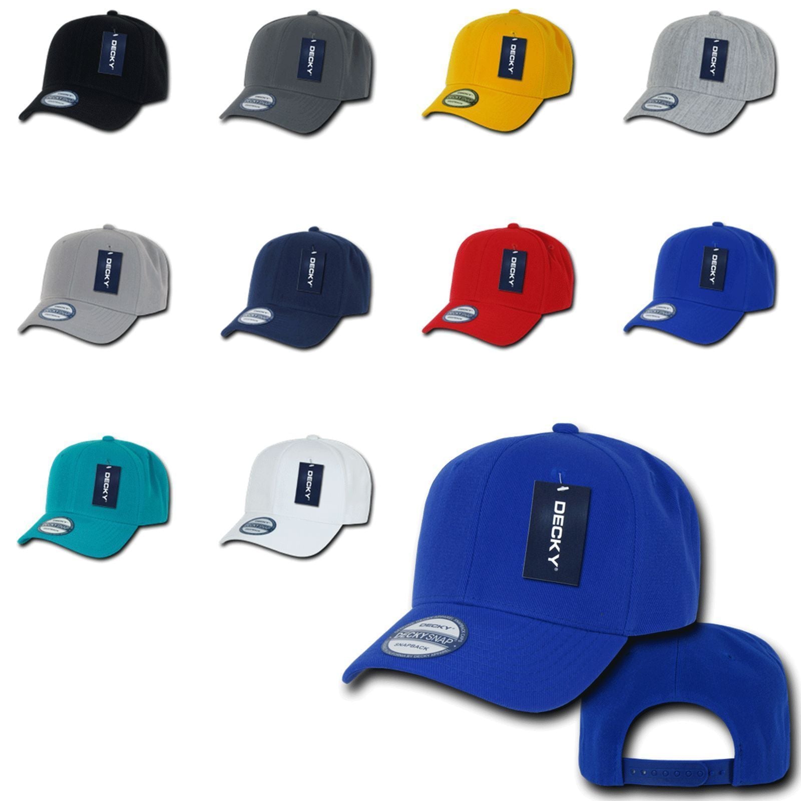 Decky Baseball Mid-Crown Curved Bill Acrylic Snapbacks Hats Caps Unise