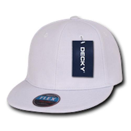 Decky Classic Retro Flat Bill Flex 6 Panel Fitted Baseball Caps Hats