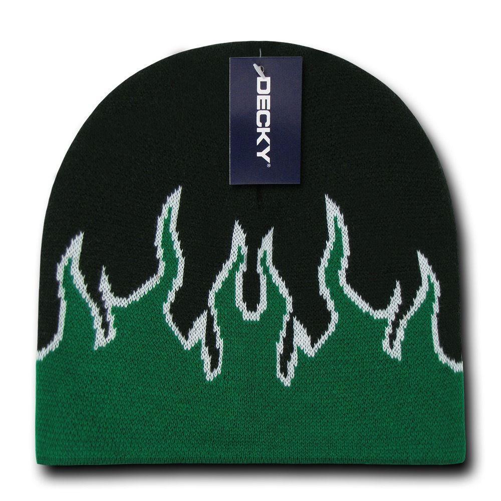 Decky Fire Flame Beanies Caps Hats Short Warm Winter Youth Boys Girls