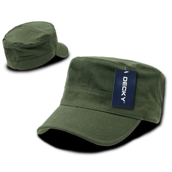 Decky Flex Cadet Flat Top Cotton Military Army Blank Caps Hats