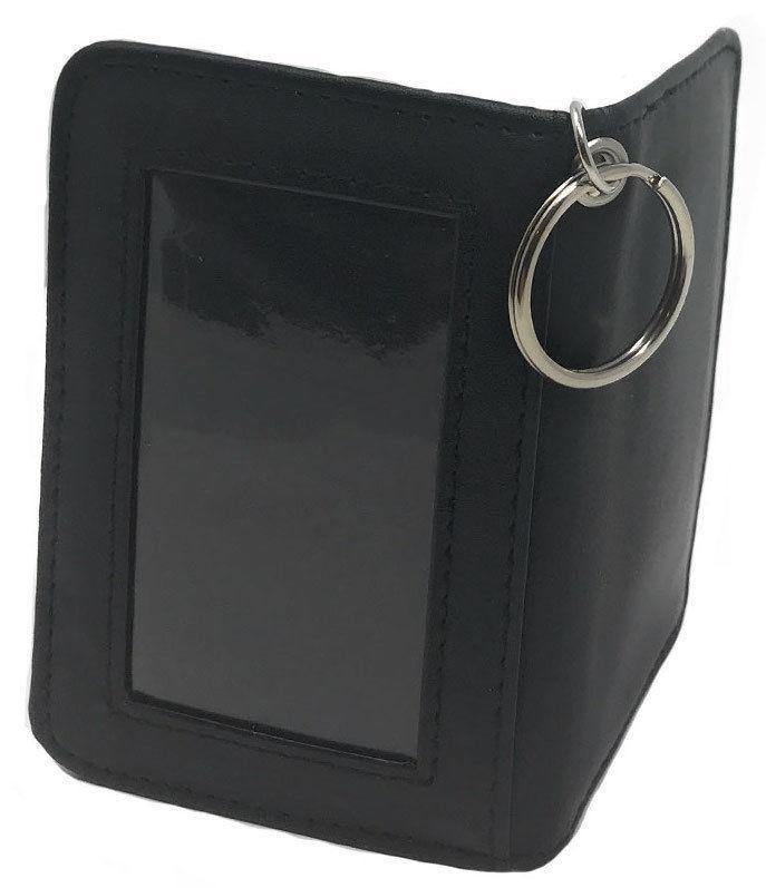 Double Id Holder With Keys Ring Wallet Zippered Coin Pocket Hook Loop