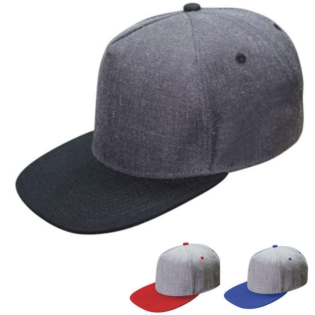 Flat Bill Two Tone 5 Panel Constructed Low Crown Baseball Snapback Hat