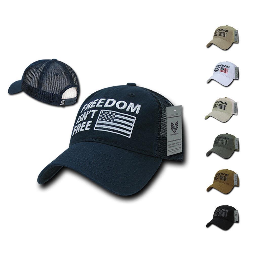 Freedom Is Not Free Patriotic USA Flag Trucker Cotton Baseball Caps Ha