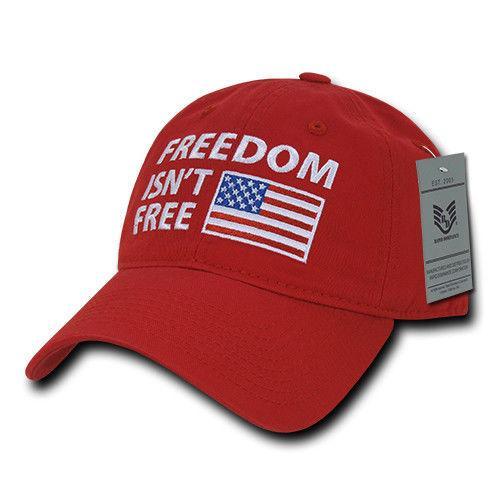 Freedom Isn't Free USA American Flag Washed Cotton Polo Baseball Dad C