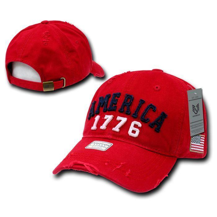 Patriotic USA Flag 1776 America Vintage Feel Distressed Baseball Dad C