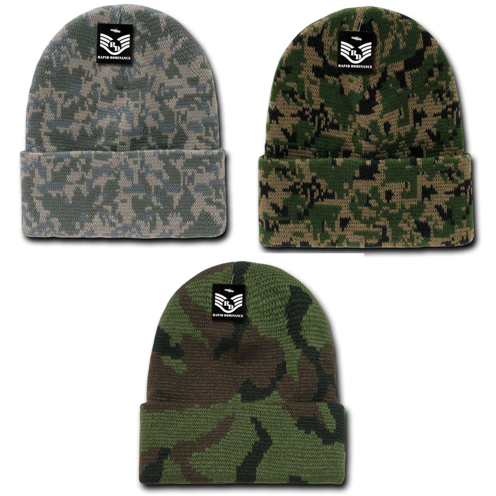 Rapid Dominance Military Camouflage Cuffed Beanies Knit Winter Watch C