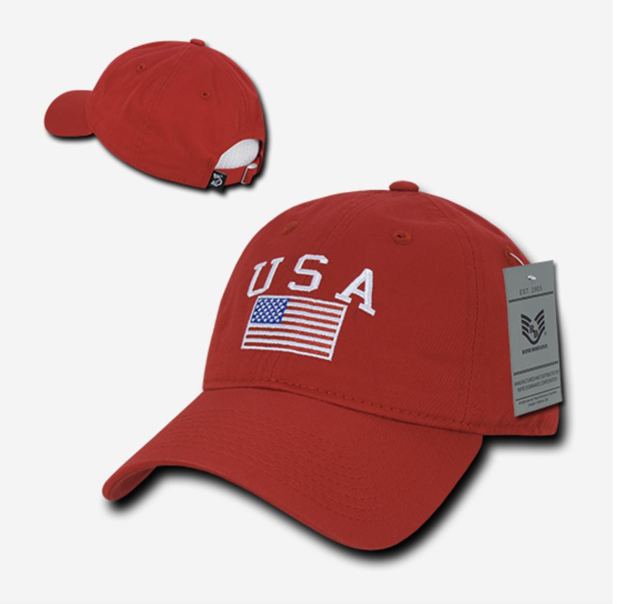 Relaxed USA Flag American Team Patriotic Washed Cotton Baseball Dad Ca