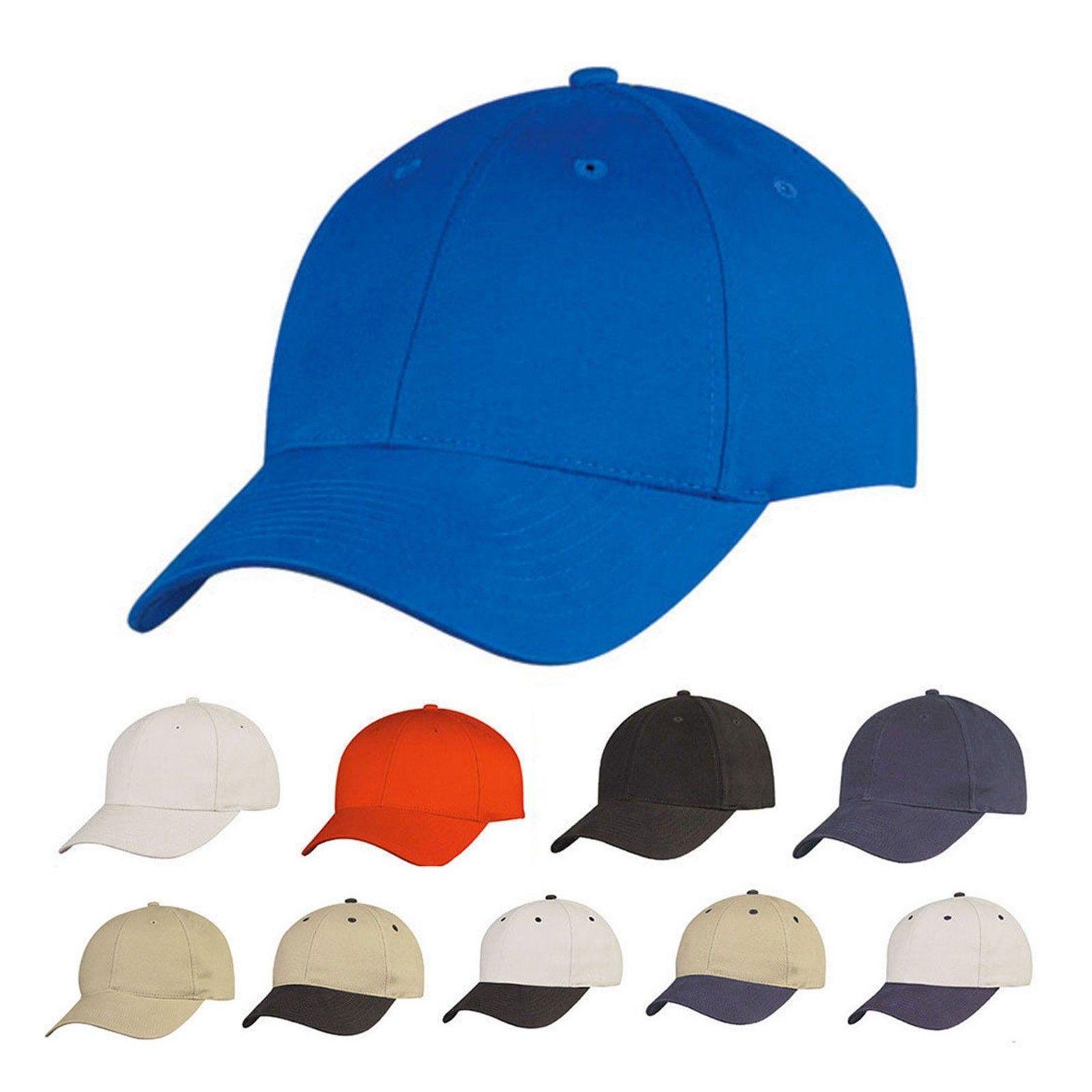 1 Dozen 6 Panel Low Crown Brushed Cotton Baseball Caps Hats Wholesale
