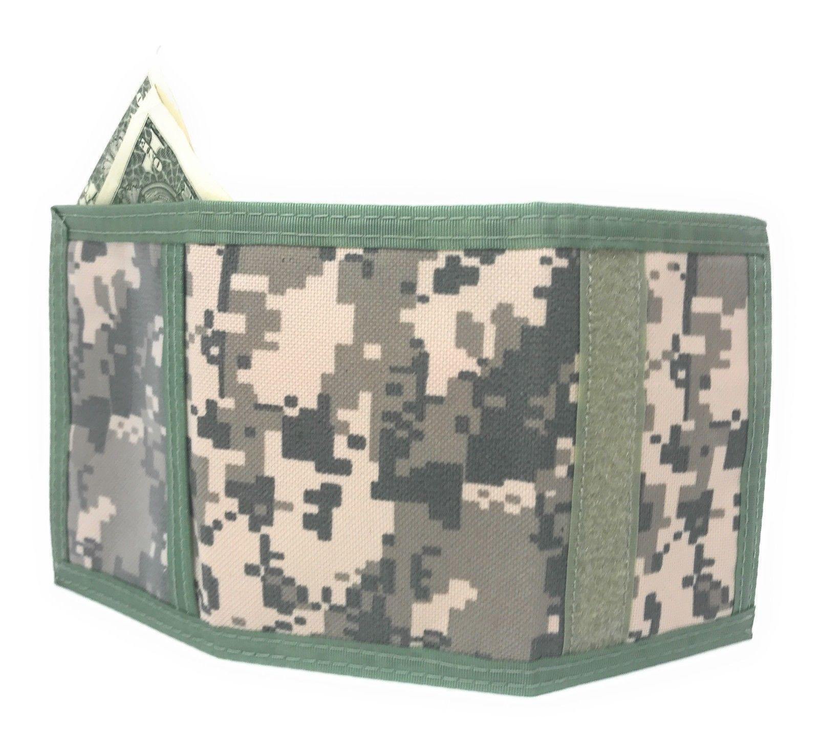 Trifold Mens Wallet Digital ACU Gray Camouflage Army Military Clear ID