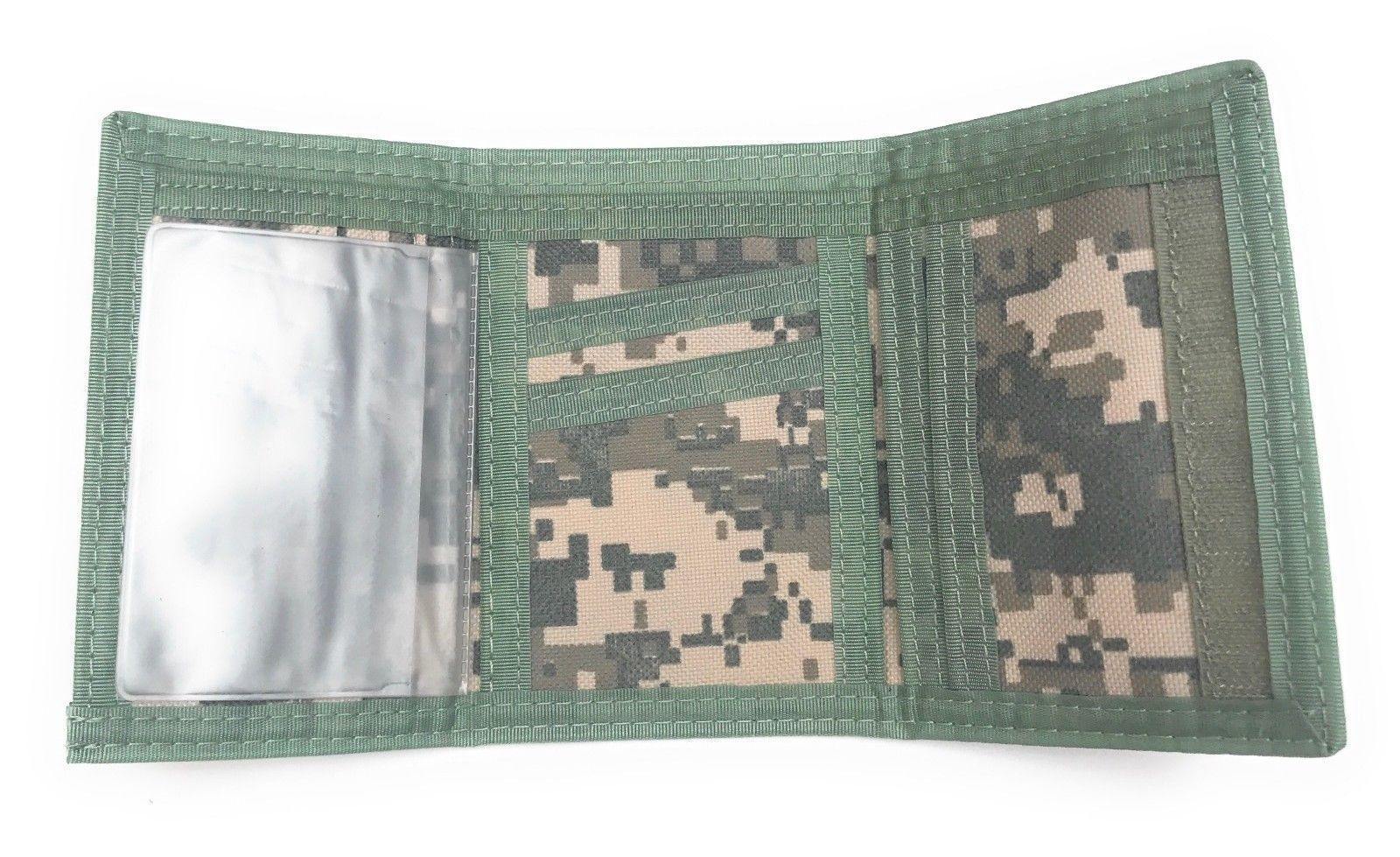 Trifold Mens Wallet Digital ACU Gray Camouflage Army Military Clear ID