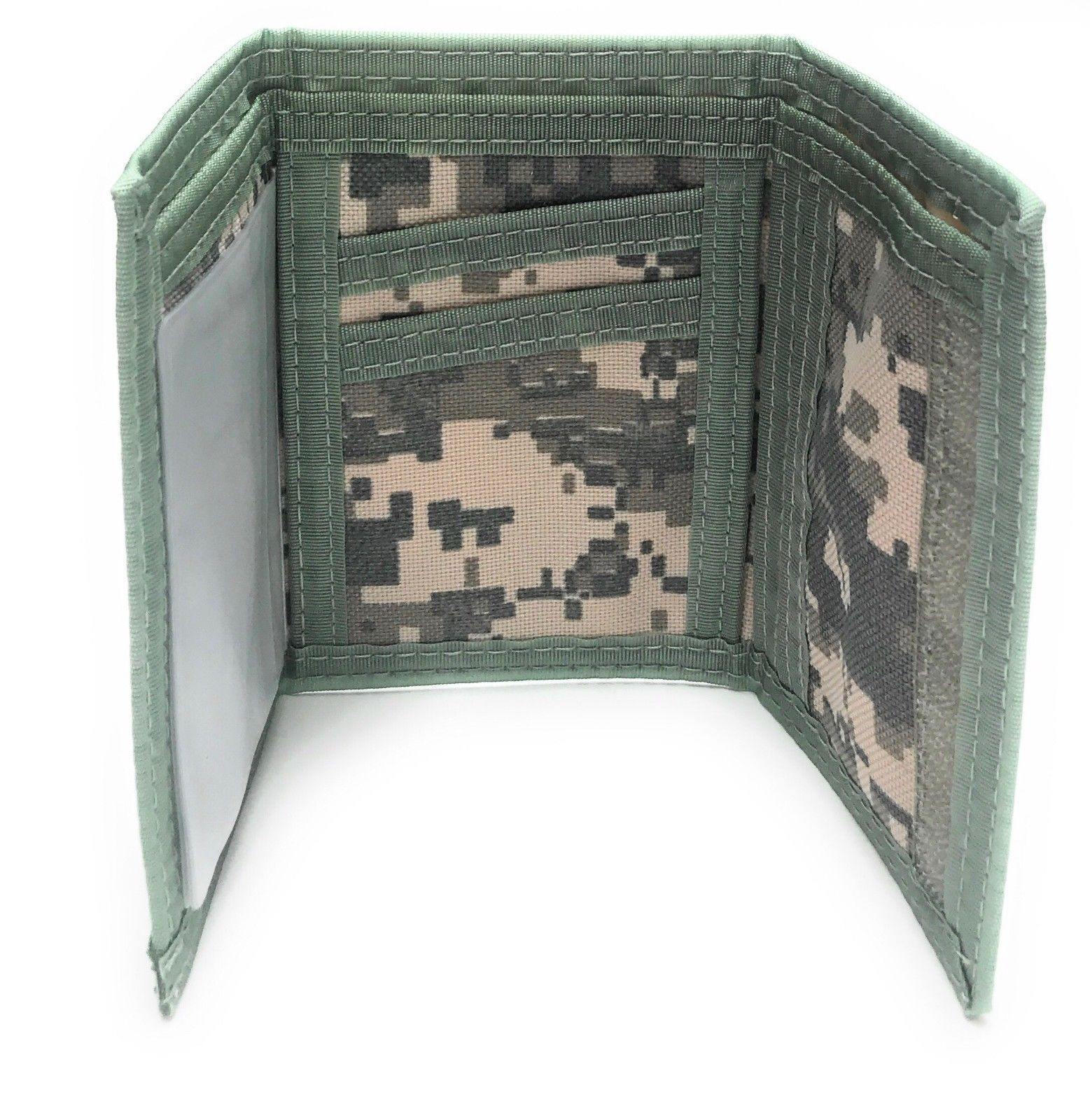 Trifold Mens Wallet Digital ACU Gray Camouflage Army Military Clear ID