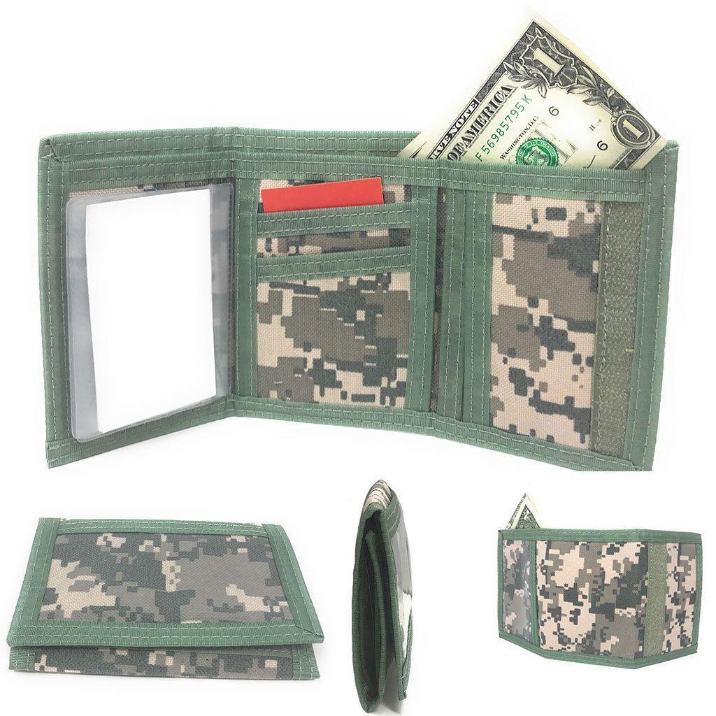 Trifold Mens Wallet Digital ACU Gray Camouflage Army Military Clear ID