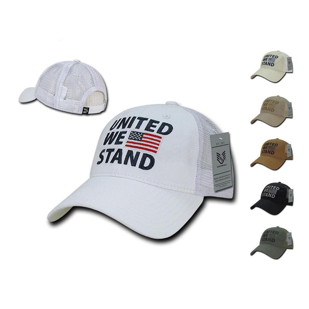 United We Stand Usa Flag Patriotic Relaxed Fit Trucker Cotton Baseball