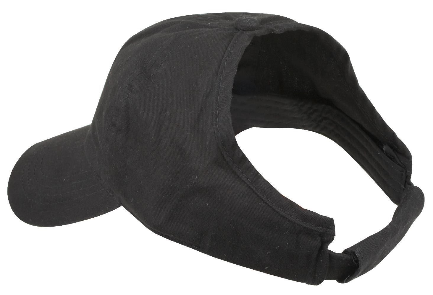 100% Cotton Ponytail Visor Baseball Caps Hats Flex Elastic Closure Wom