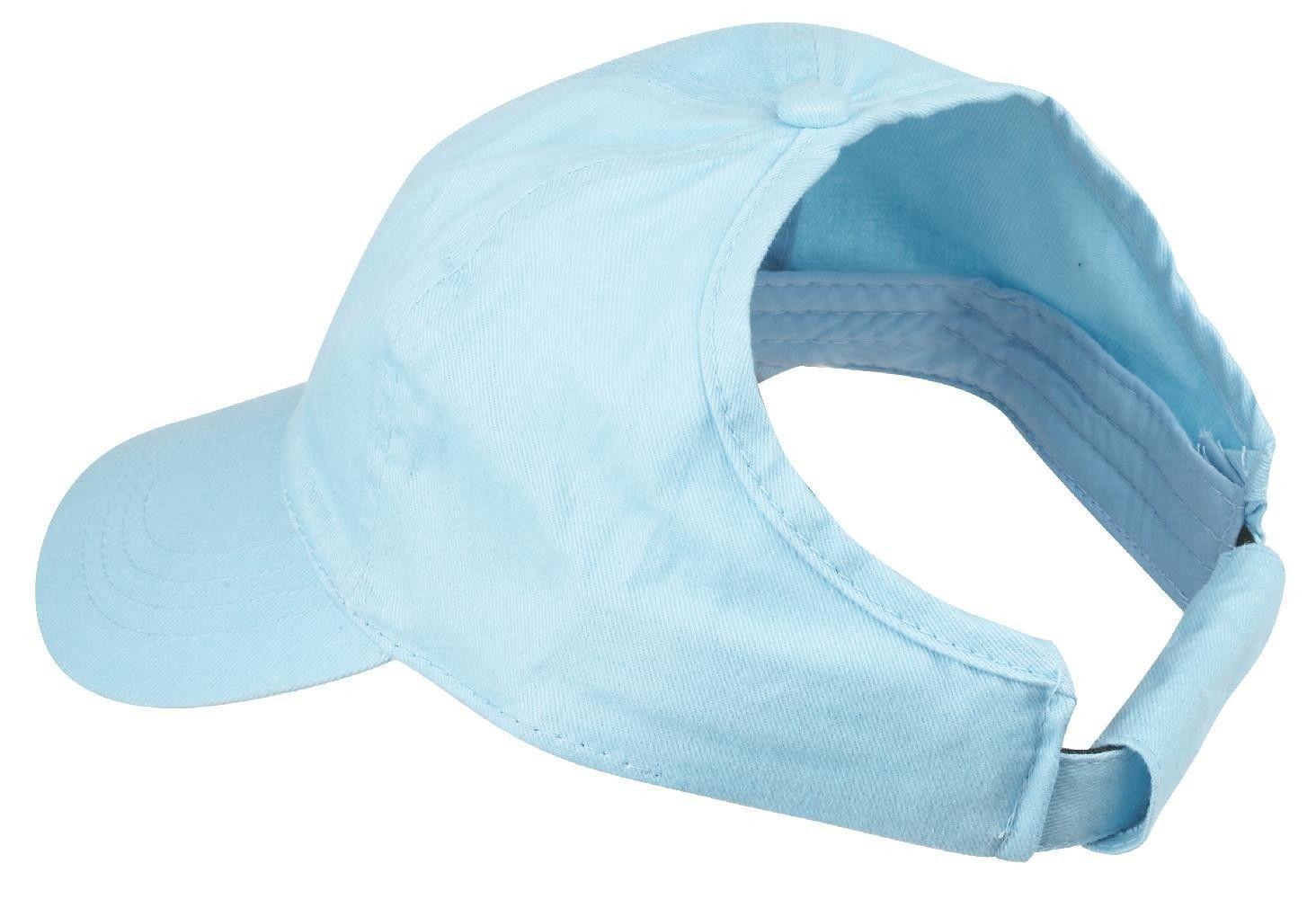 100% Cotton Ponytail Visor Baseball Caps Hats Flex Elastic Closure Wom